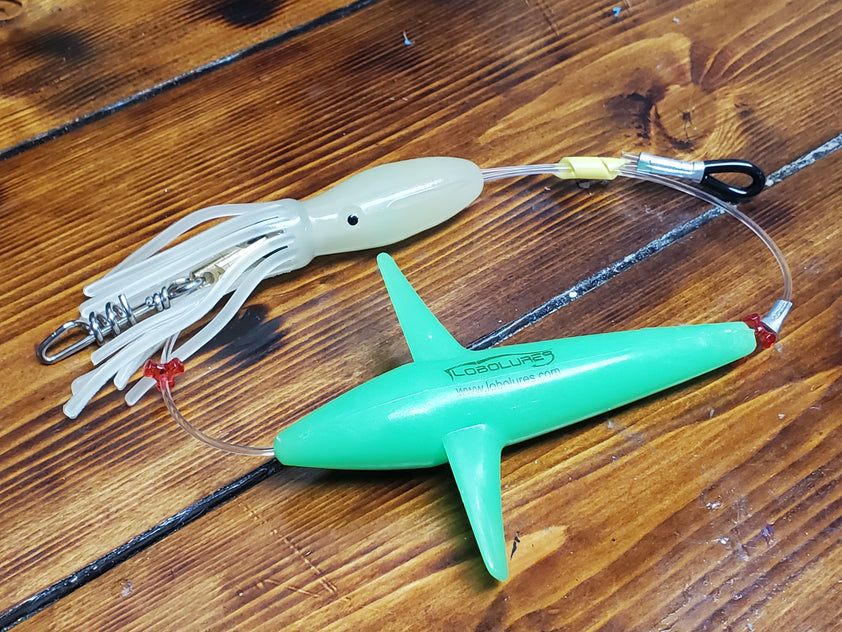 Lobo Lures Super Glow Add-a-Bird Daisy Chain Rig With Corkscrew Quick