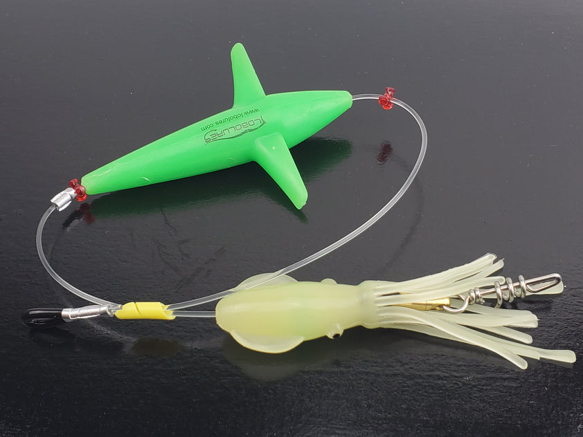 Lobo Lures Super Glow Add-a-Bird Daisy Chain Rig With Corkscrew Quick