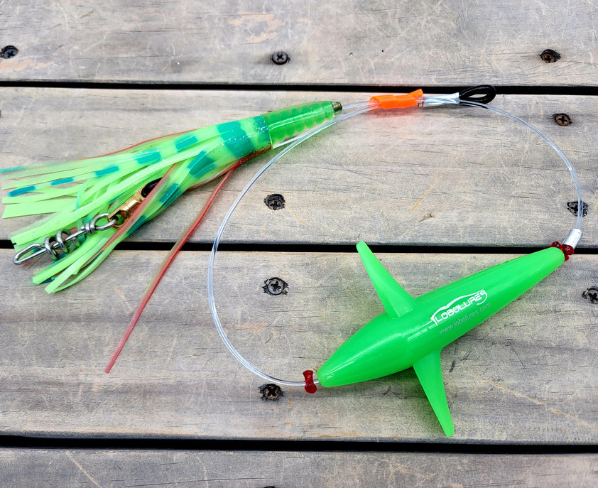 Lobo Lures Super Glow Add-a-Bird Daisy Chain Rig With Corkscrew Quick